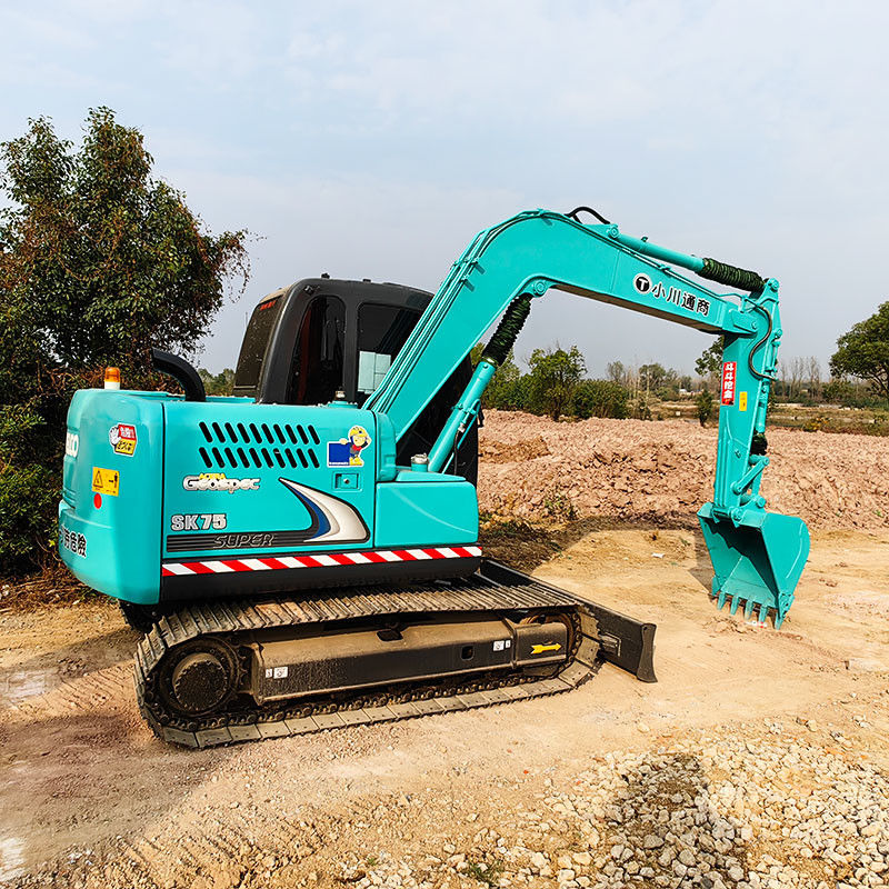 Construction Used Compact Excavators Kobelco Sk75 Digger 7 Ton